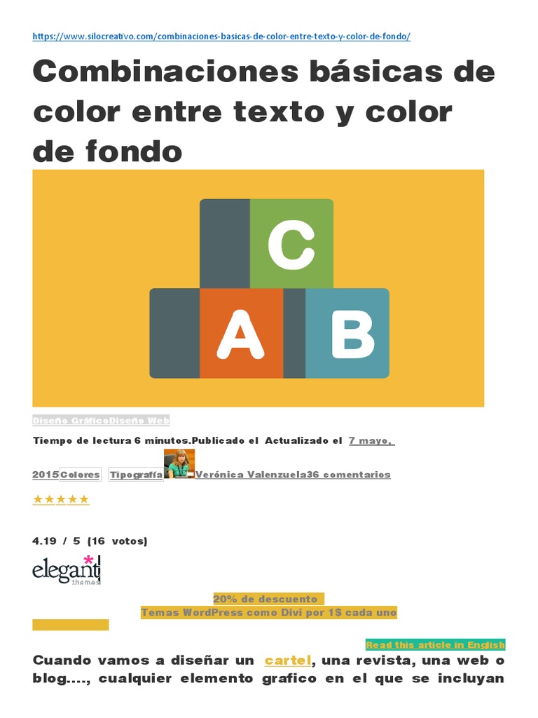 Combinaciones Básicas de Color Entre Texto y Color de Fondo | PDF ...