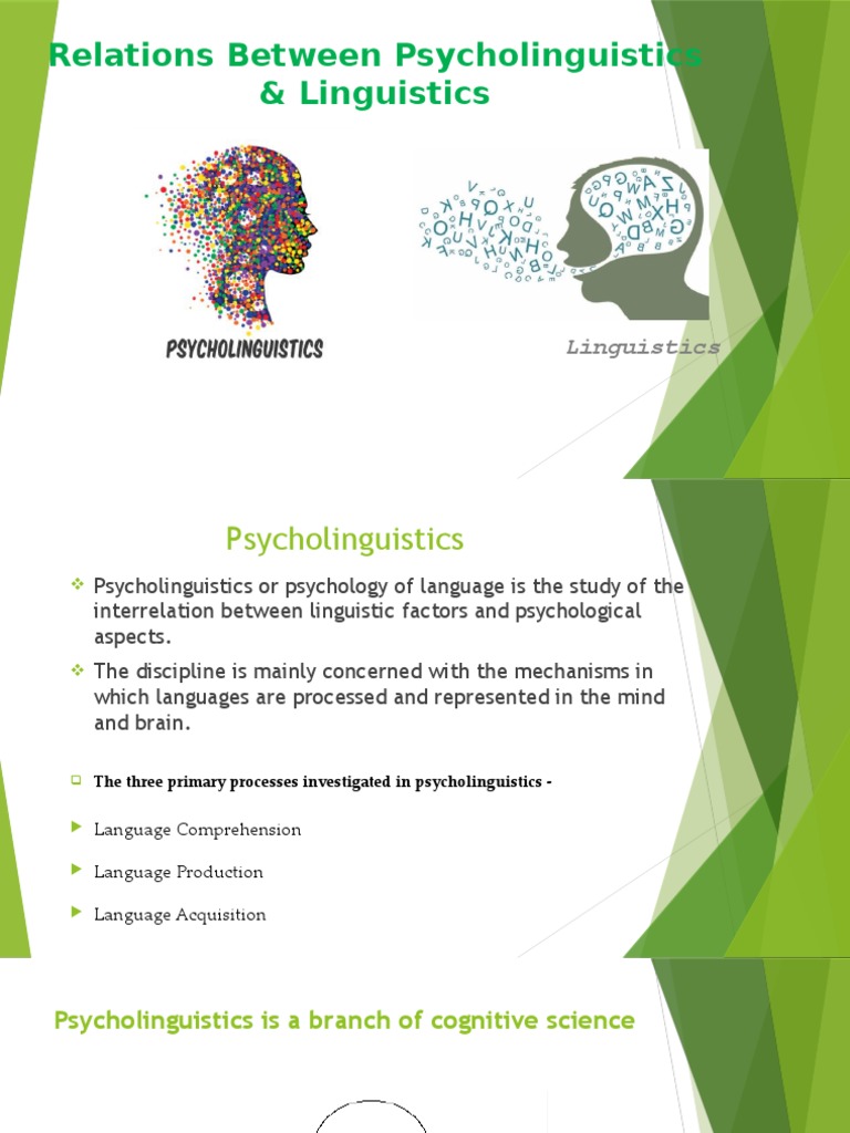 Relations Between Psycholinguistics & Linguistics | PDF ...