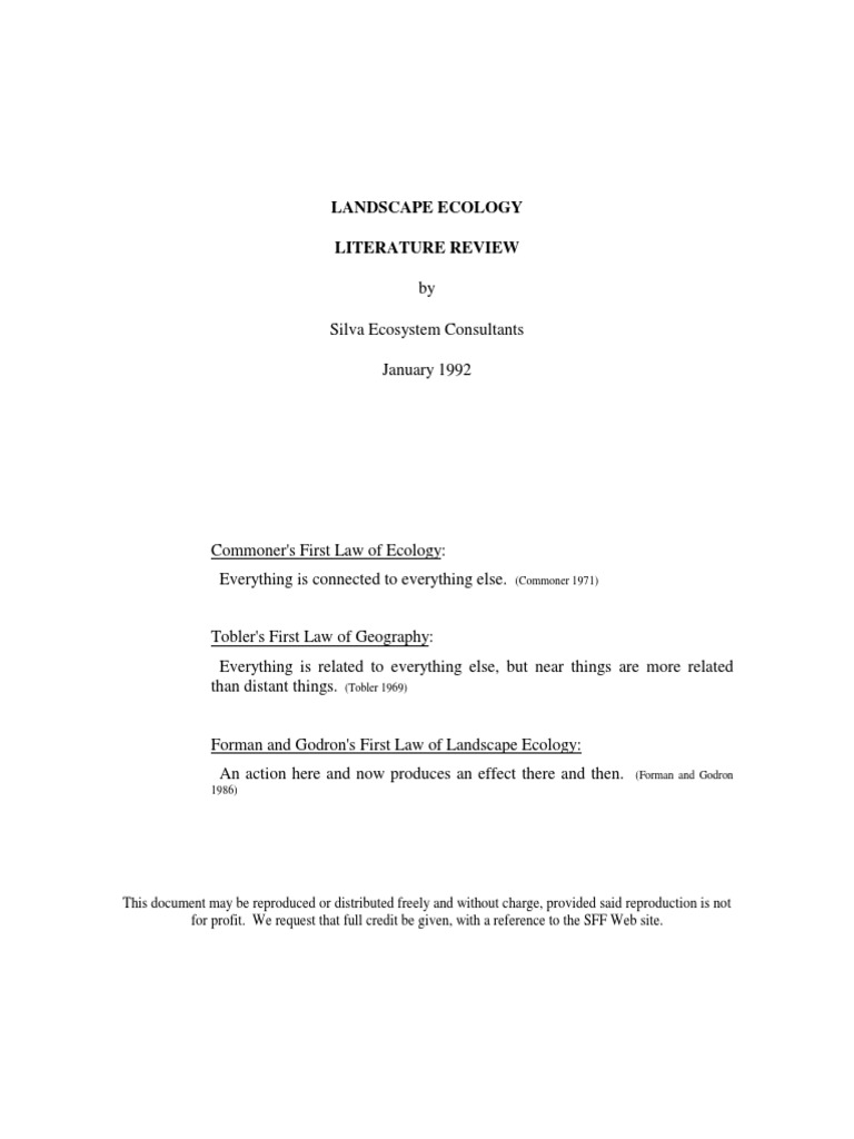 Landscape Ecology Literature Review | PDF | Riparian Zone | Ecology Landscape Ecology Literature Review | PDF | Riparian Zone | Ecology