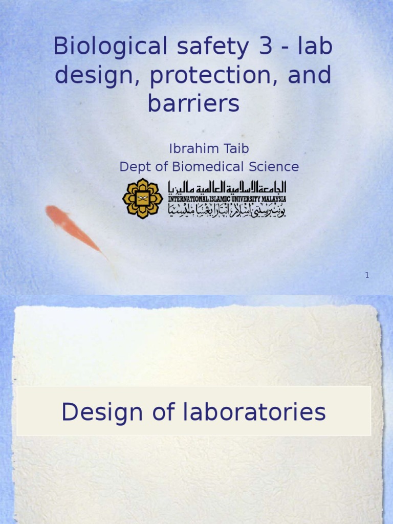 Biological Safety3 - Lab Design, Barriers, and Protection | PDF ...