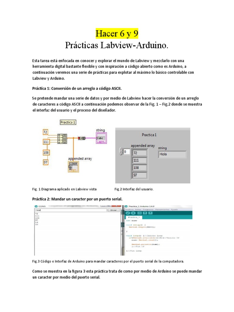 Practicas Labview Arduino | PDF | Arduino | Ascii