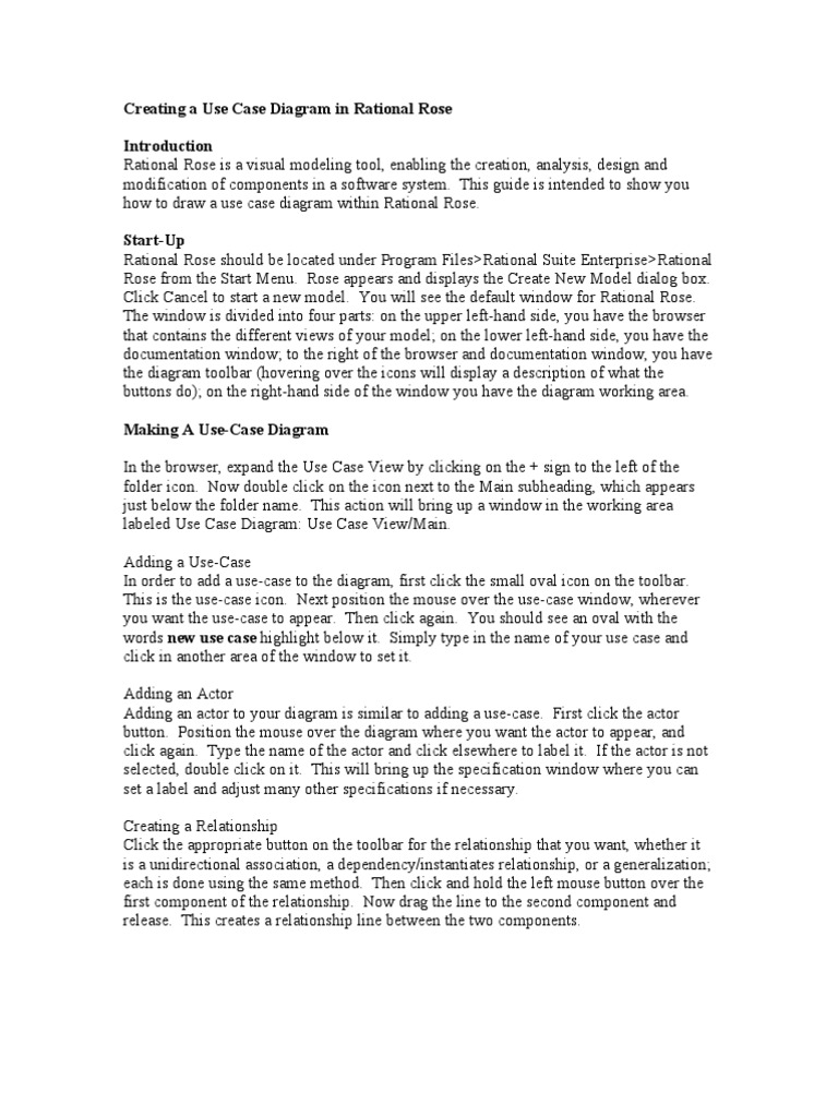 Creating A Use Case Diagram in Rational Rose | PDF | Use Case | Icon ...