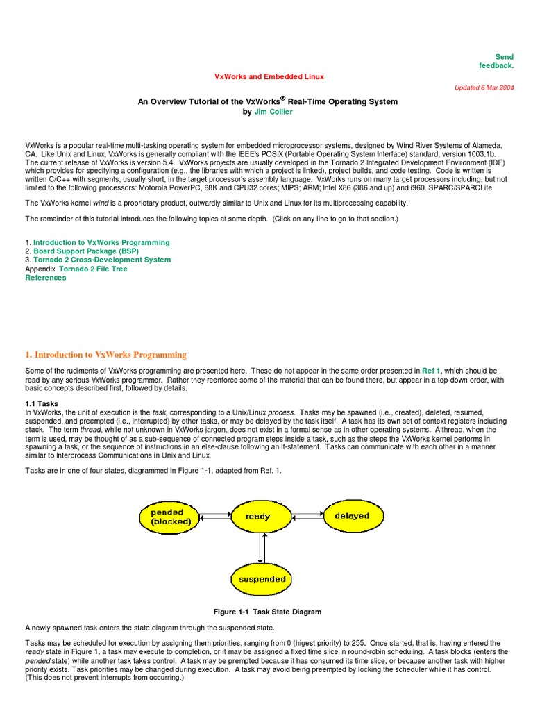 An Overview Tutorial of The Vxworks Real-Time Operating System by | PDF ...