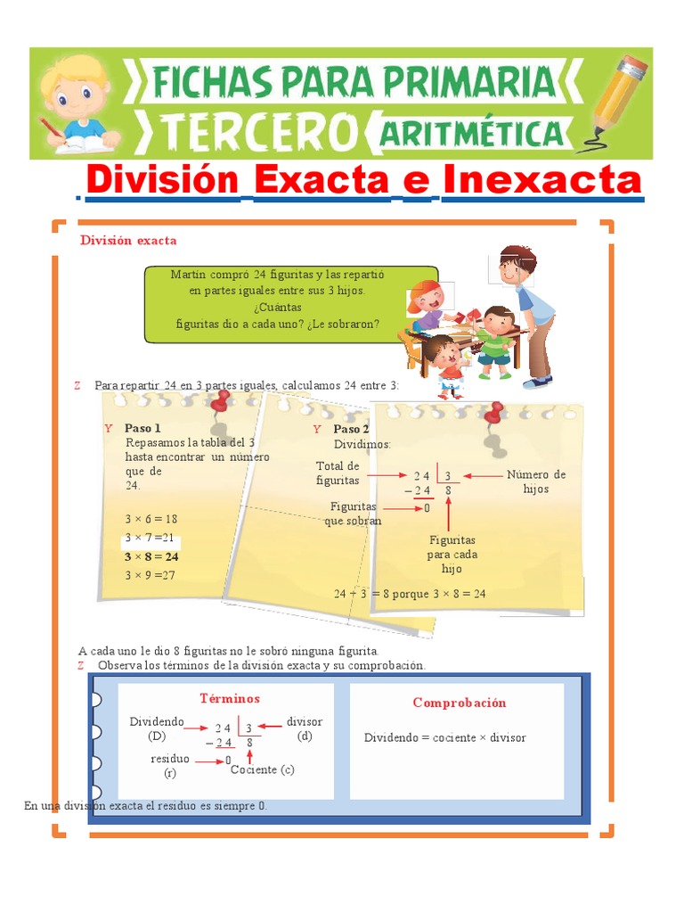 División Exacta e Inexacta para Tercero de Primaria | PDF | División ...