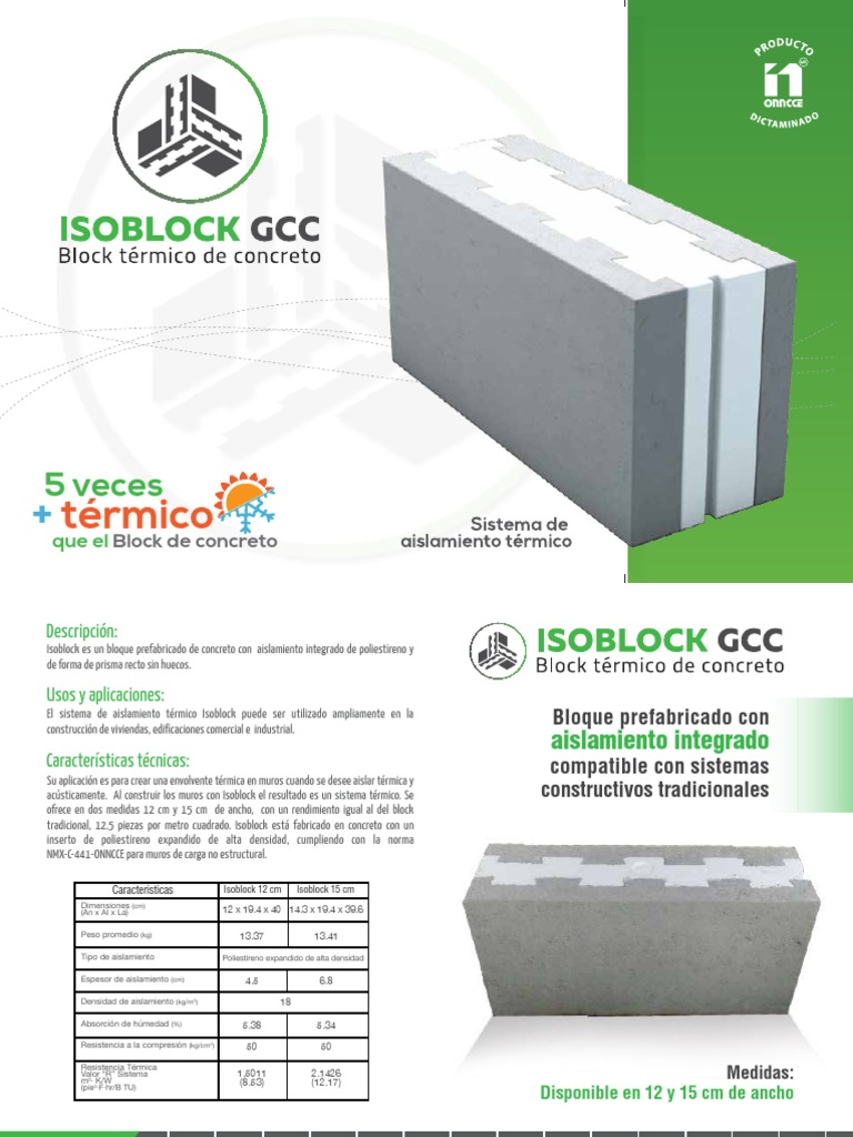 Isoblock: Bloque Térmico Eficiente | PDF | Aislamiento térmico ...