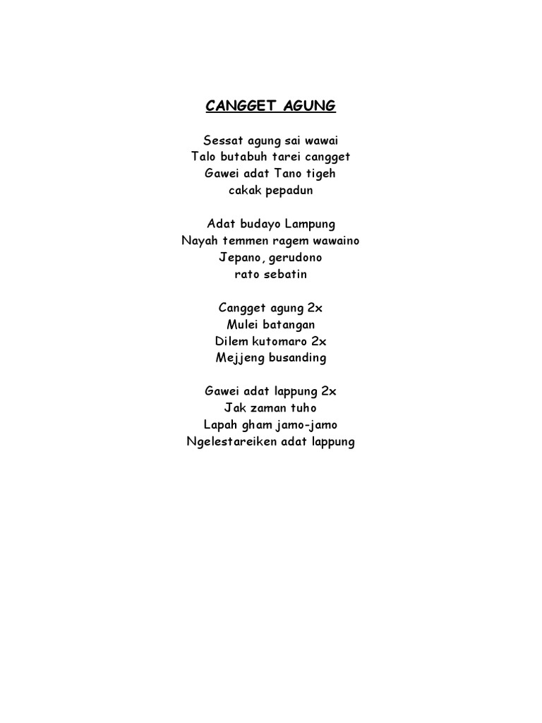 Cangget Agung | PDF