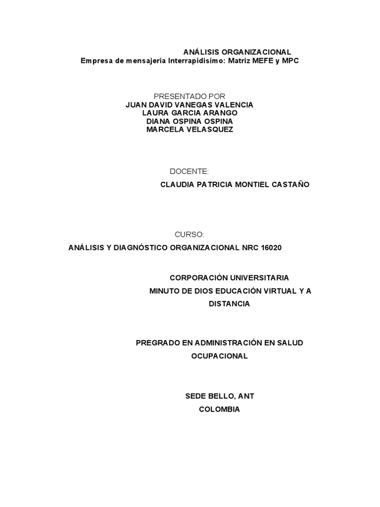 Tabla Mefe y MPC Interrapidisimo | PDF | Microeconomía | Ciencias ...