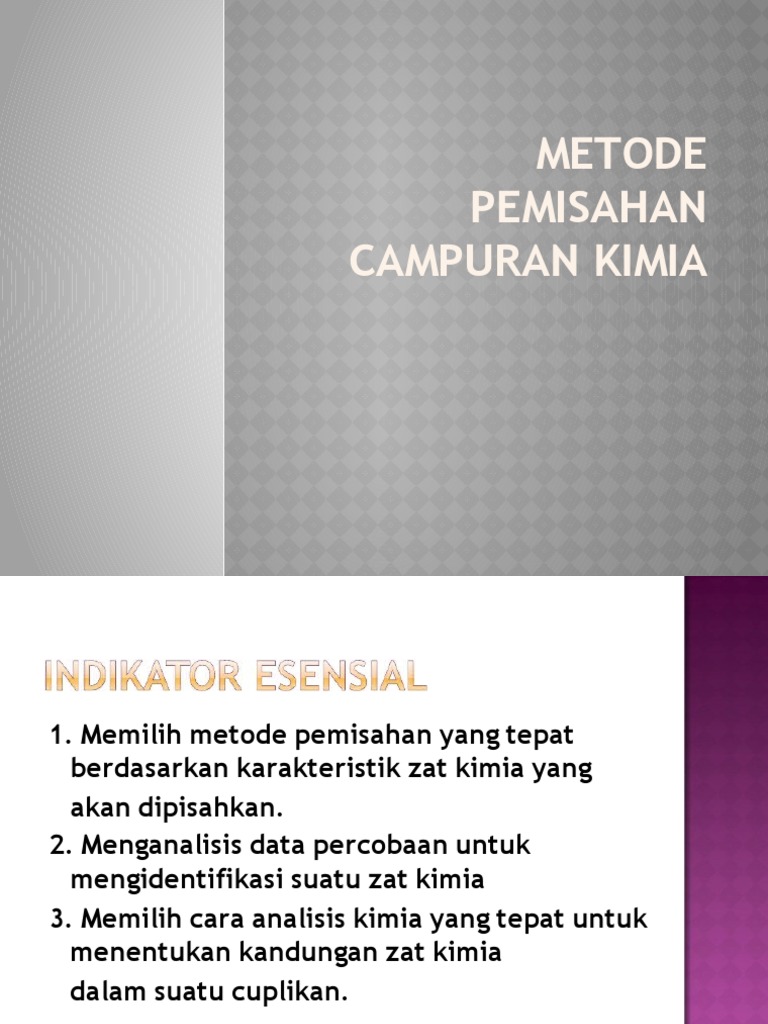 Metode Pemisahan | PDF