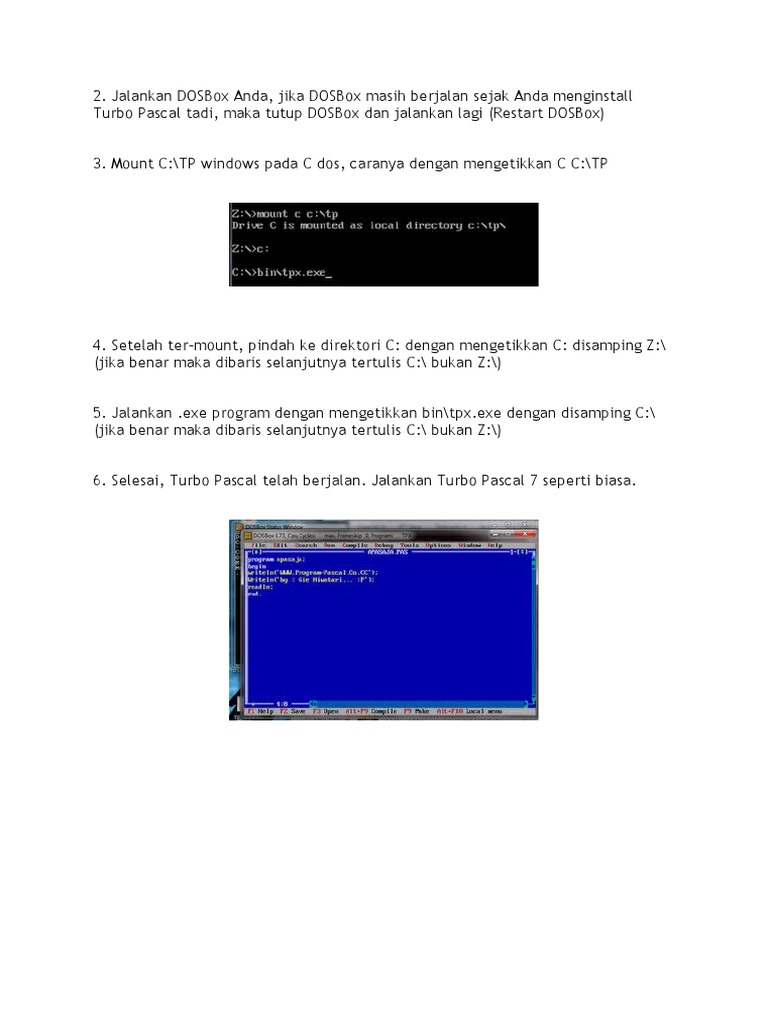 Cara Menjalankan Pascal Di Dosbox | PDF