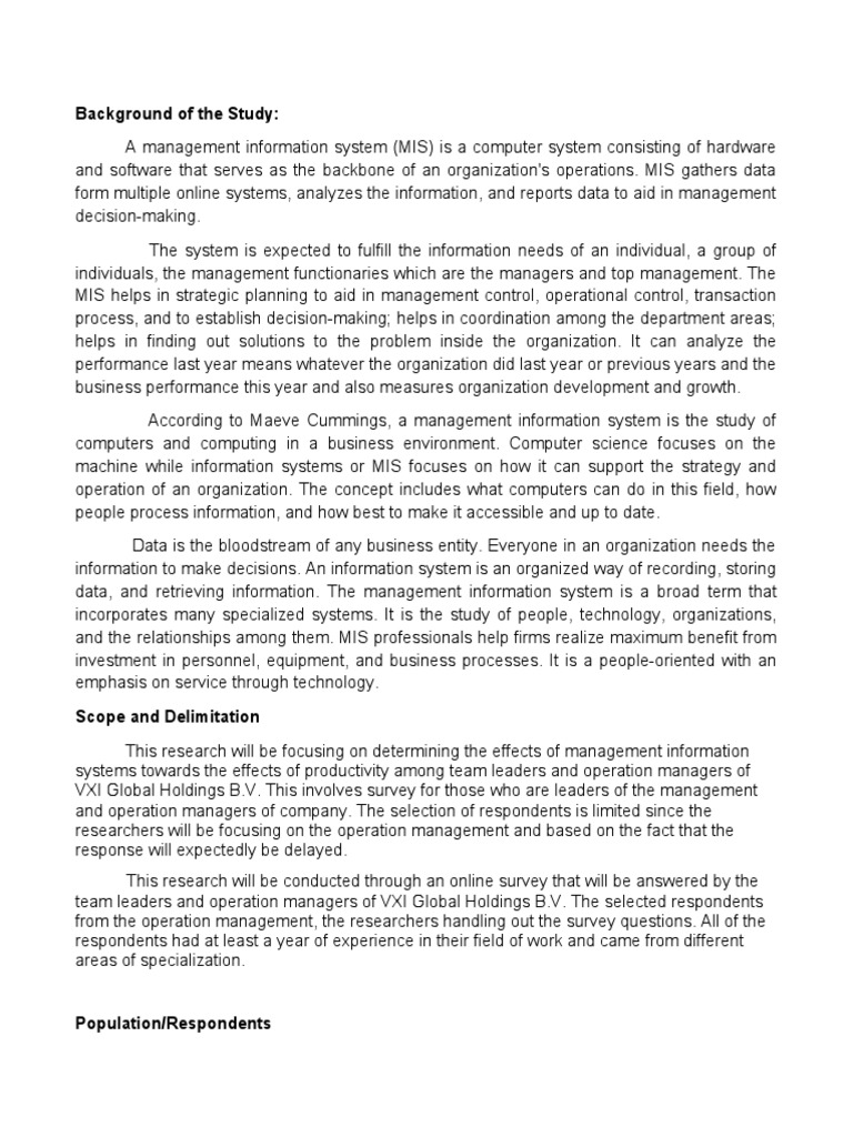Scope & Delimitation | PDF | Management Information System ...