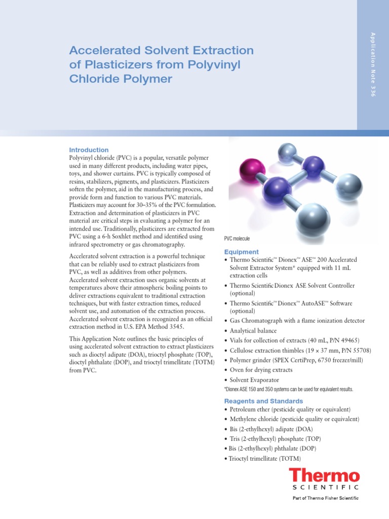 Accelerated Solvent Extraction PVC | PDF | Polyvinyl Chloride | Gas ...