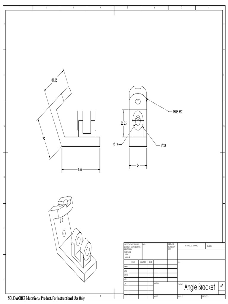 Dimensional Specifications and Tolerances for an Angle Bracket Assembly ...
