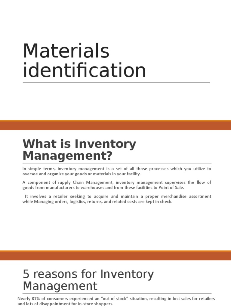 Materials Identification | PDF | Inventory | Retail