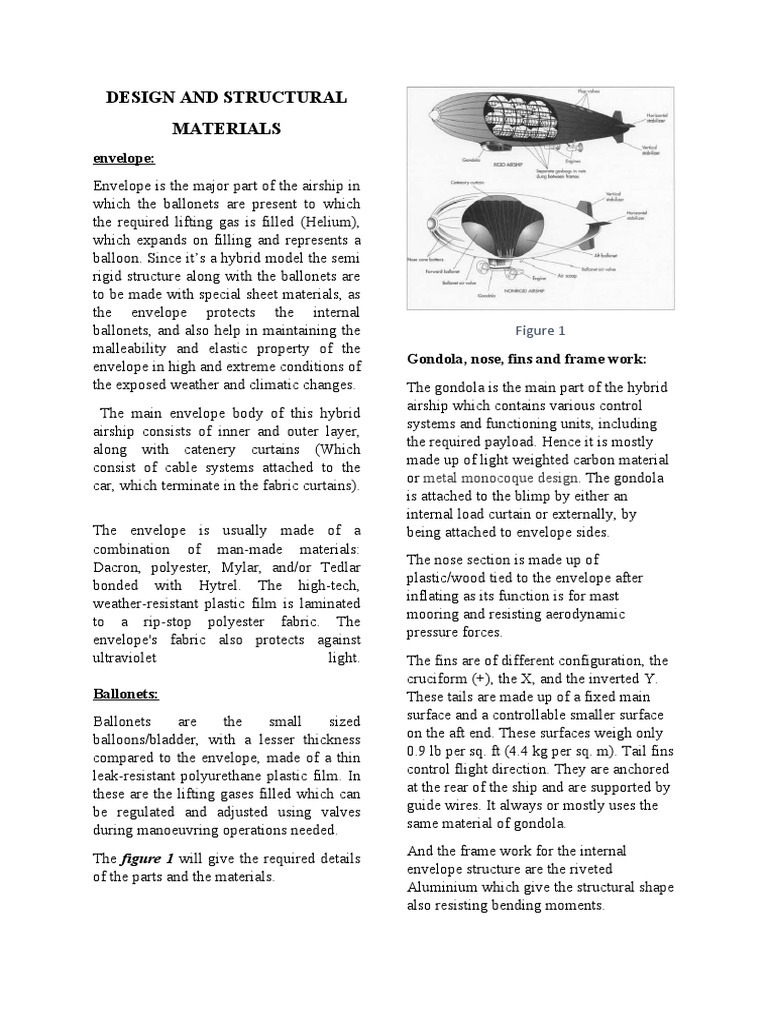 Design and Structural Materials: Envelope | PDF | Airship | Thermoplastic