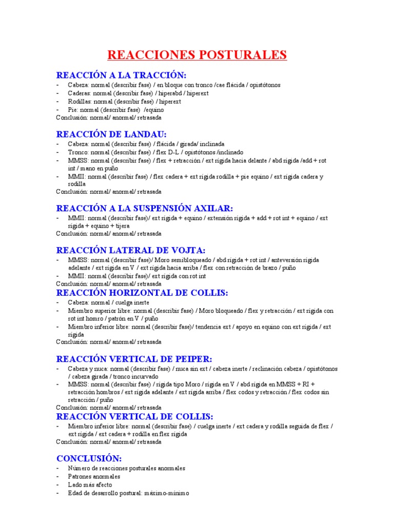 Reacciones Posturales en Vojta | PDF | Anatomía del miembro inferior ...