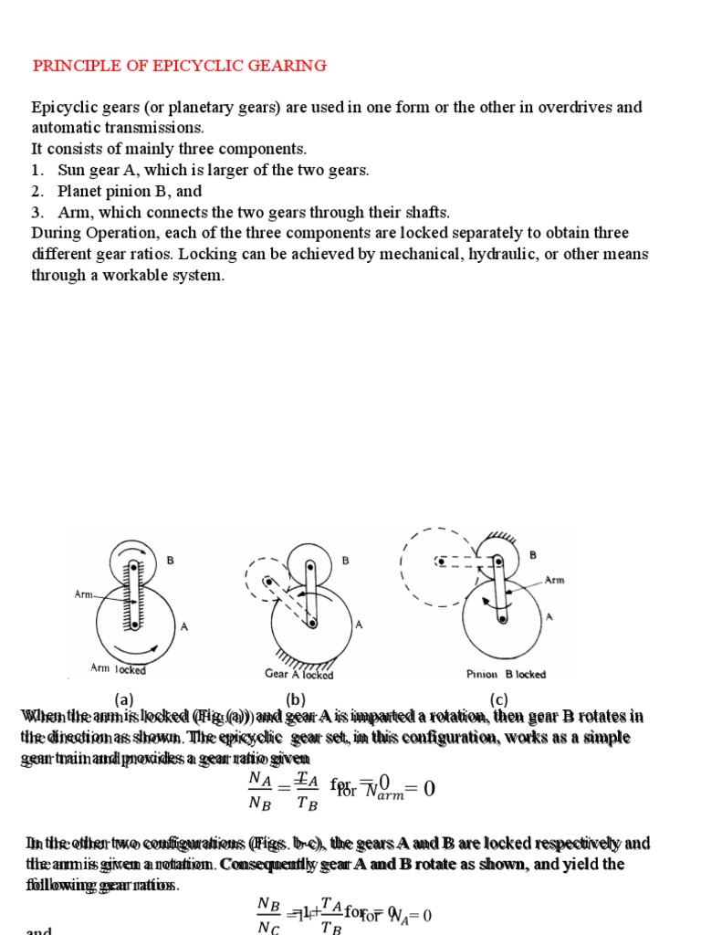 Principle of Epicyclic Gearing | PDF | Transmission (Mechanics) | Gear