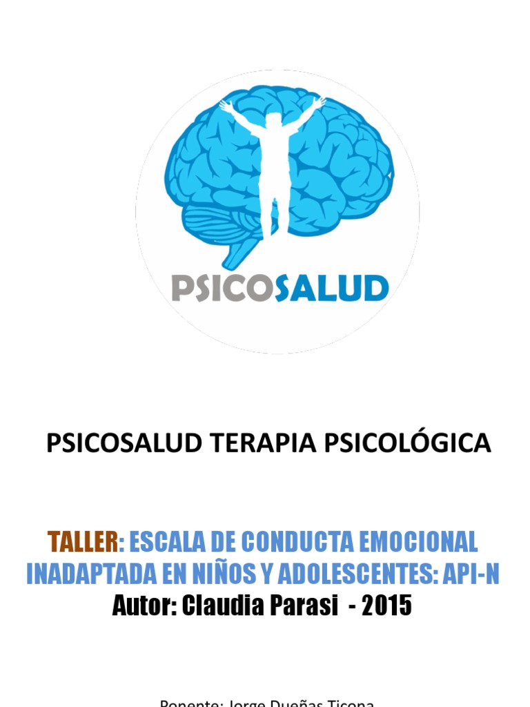 PPT - TALLER-ESCALA-API | PDF | Las emociones | Psicoterapia