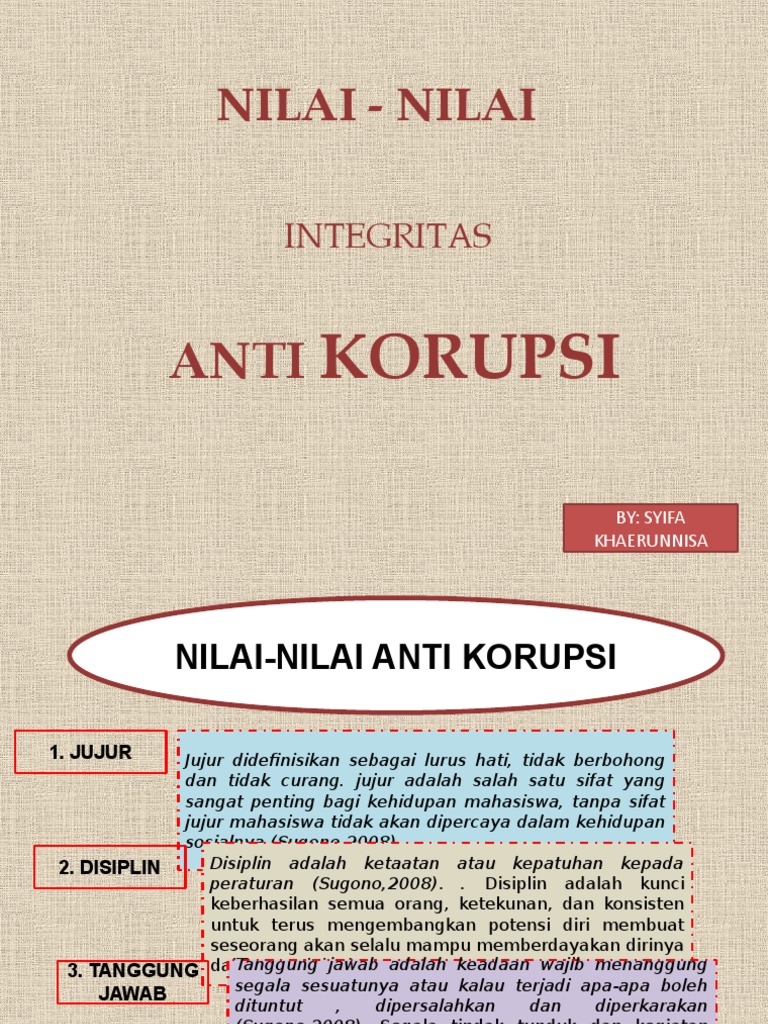 Nilai Integritas Anti Korupsi | PDF | Karier & Perkembangan