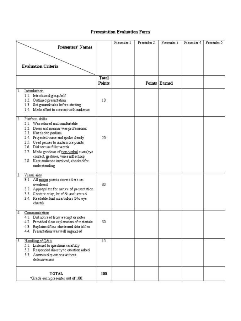 Presentation - Evaluation.form PDF | PDF