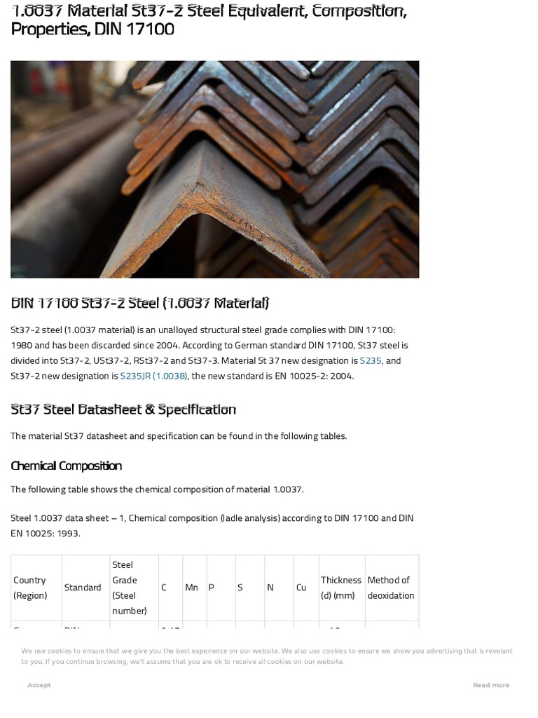 1.0037 Material St37-2 Steel Equivalent.. | PDF