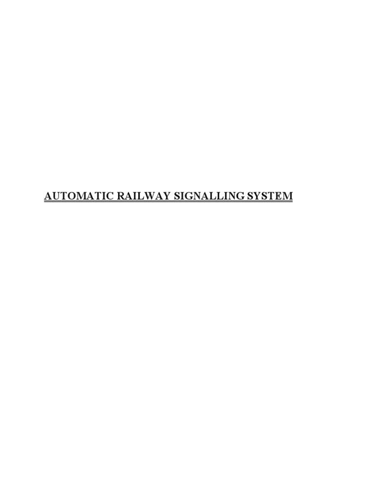 Automatic Railway Signalling System | PDF | Rectifier | Microcontroller