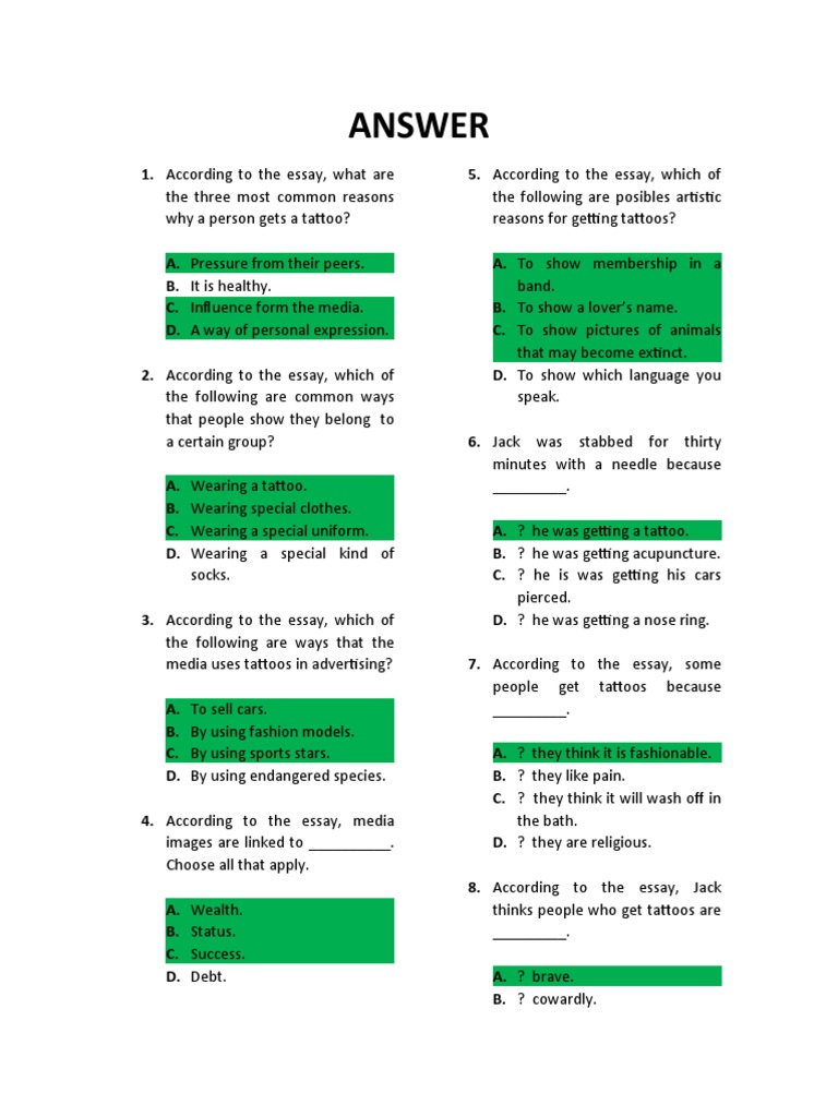 Why People Get Tattoos | PDF | Tattoo | Essays