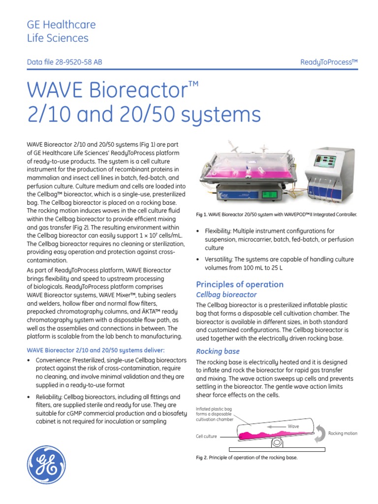 Wave Bioreactor | Download Free PDF | Cell Culture | Electric Motor
