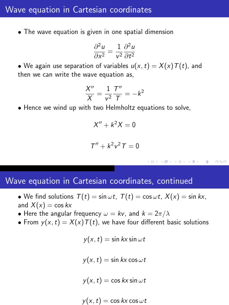 Derivation of Wave Equation in Rectangular Coordinates PDF | PDF | Wave ...