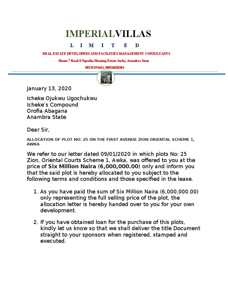 IMPERIAL VILLAS Allocation Paper | PDF | Justice | Crime & Violence