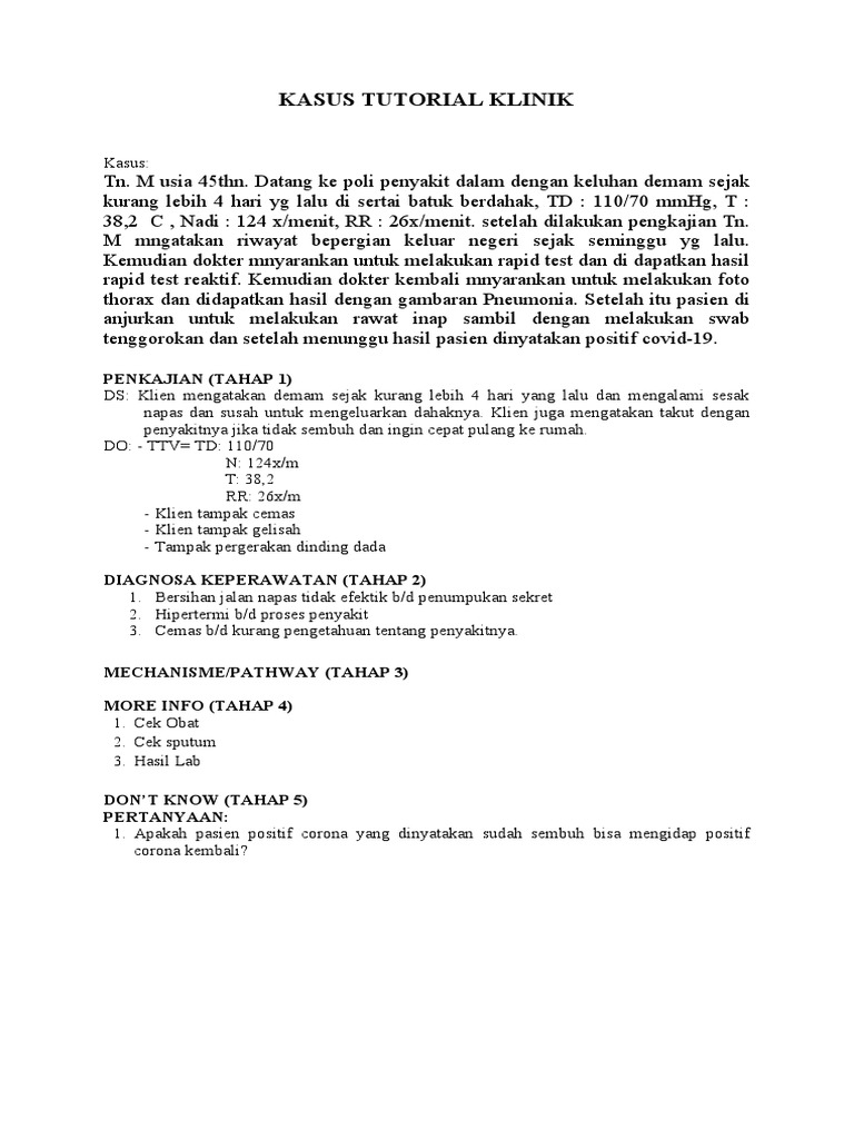 Kasus Tutorial Klinik Covid-19 | PDF