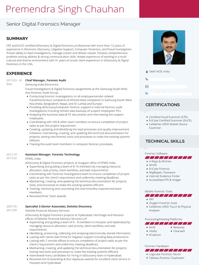 Senior Digital Forensics Manager: Chief Manager, Forensic Audit | PDF ...