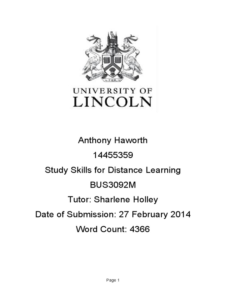 Study Skills for Distance Learning Guide | PDF | Learning Styles | Swot ...
