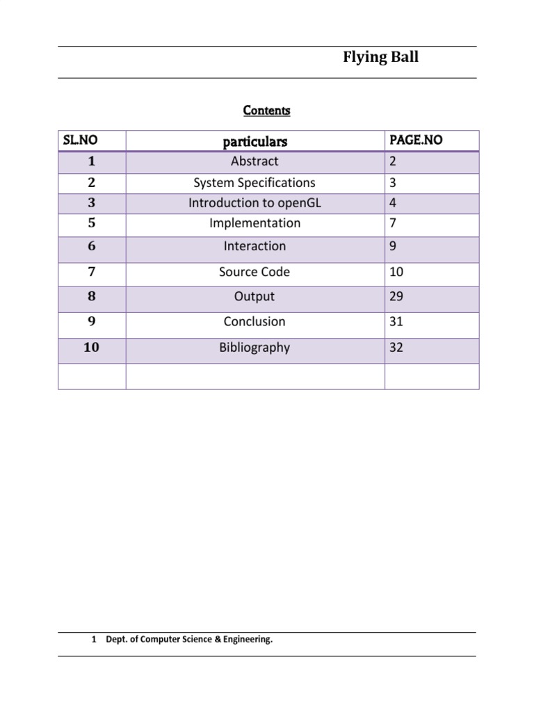 Free Flying Ball Computer Graphics Project Report | PDF | Shader | Rendering (Computer Graphics)