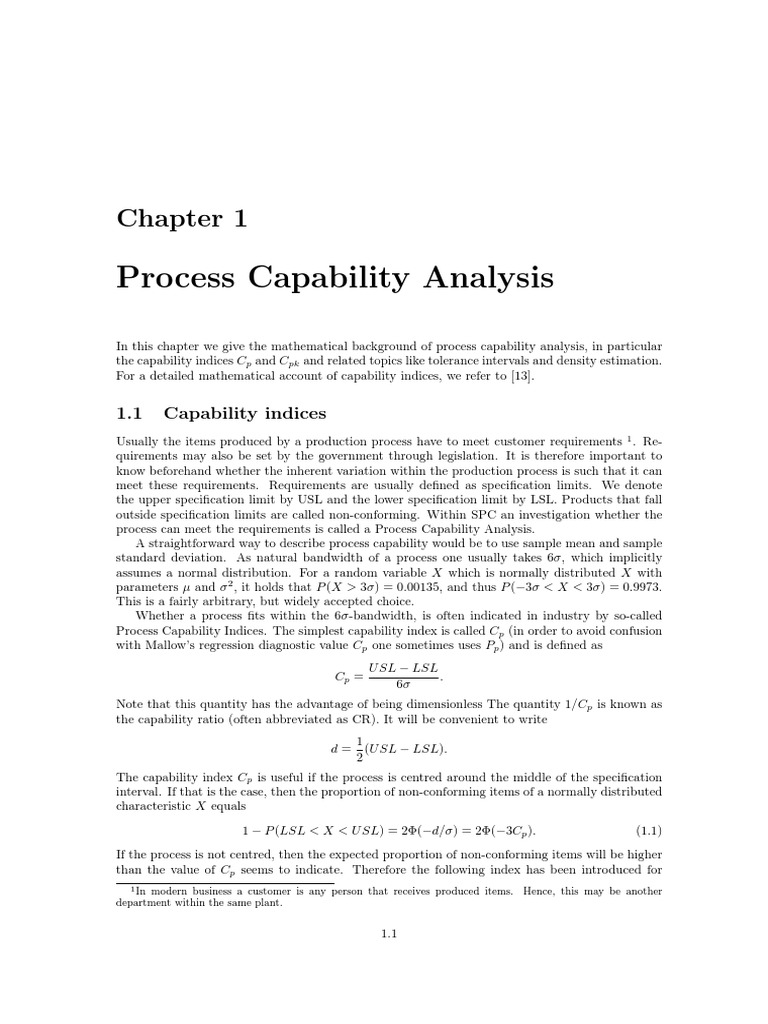 Process Capability Analysis Estimation | PDF | Normal Distribution | Estimator