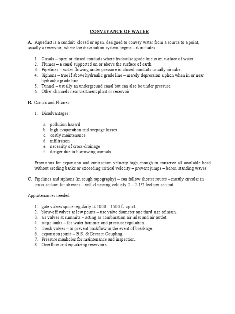 Conveyance of Water | PDF | Pipe (Fluid Conveyance) | Valve