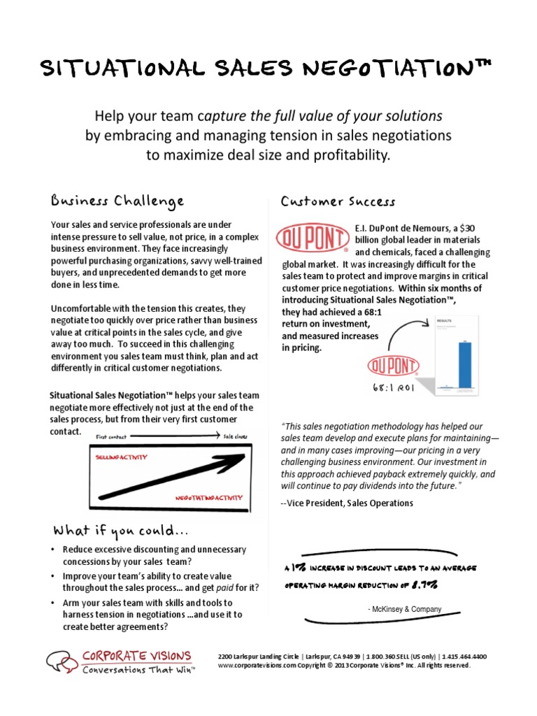 Situational Sales Negotiation™ Situational Sales Negotiation ...