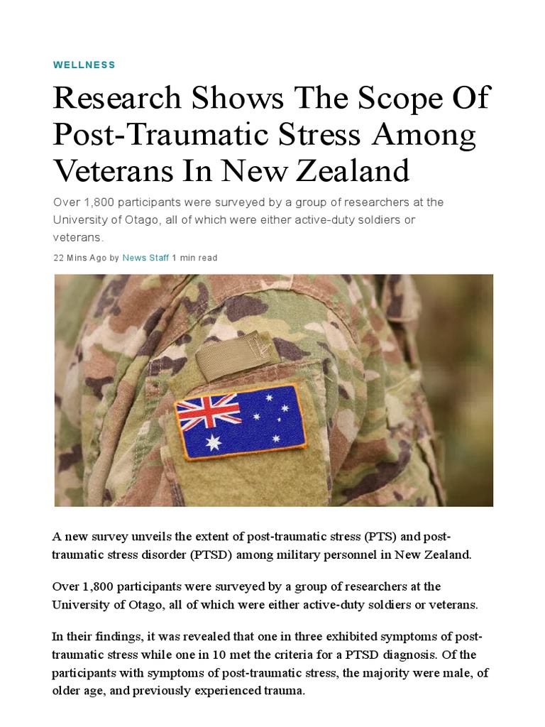 PTSD Survey Among NZ Soldiers | PDF | Science & Mathematics