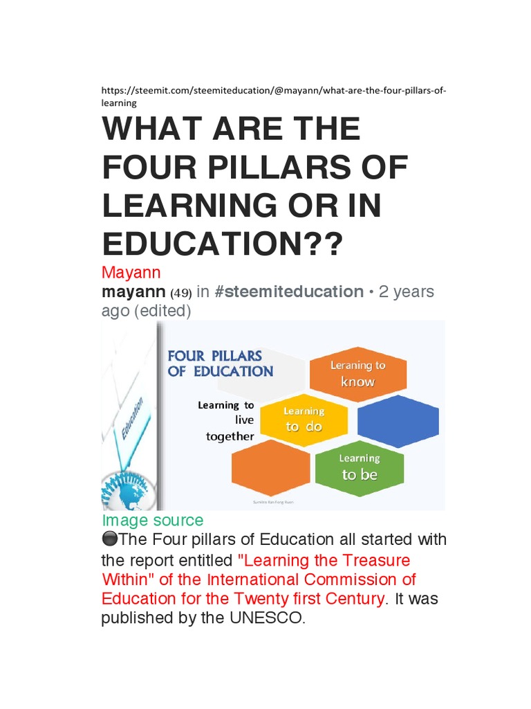 Four Pillars of Education Explained | PDF | Science & Mathematics