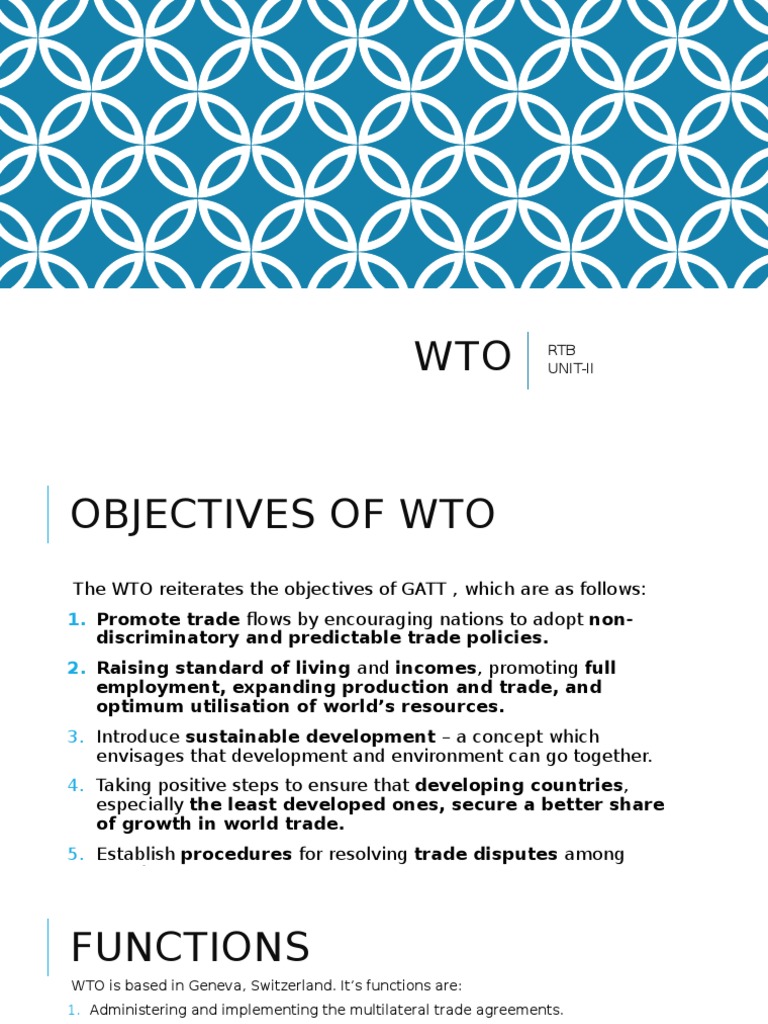 Wto, Unctad | PDF | United Nations Conference On Trade And Development ...