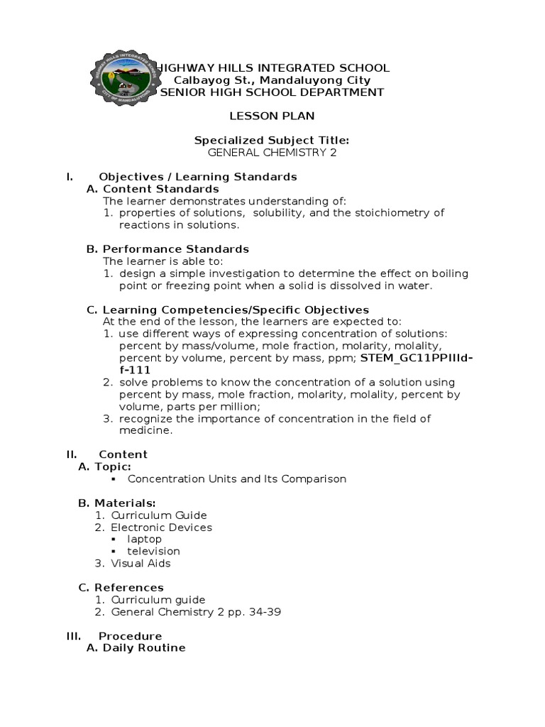 LP Chemistry CONCENTRATION UNITS | PDF | Concentration | Mole (Unit)
