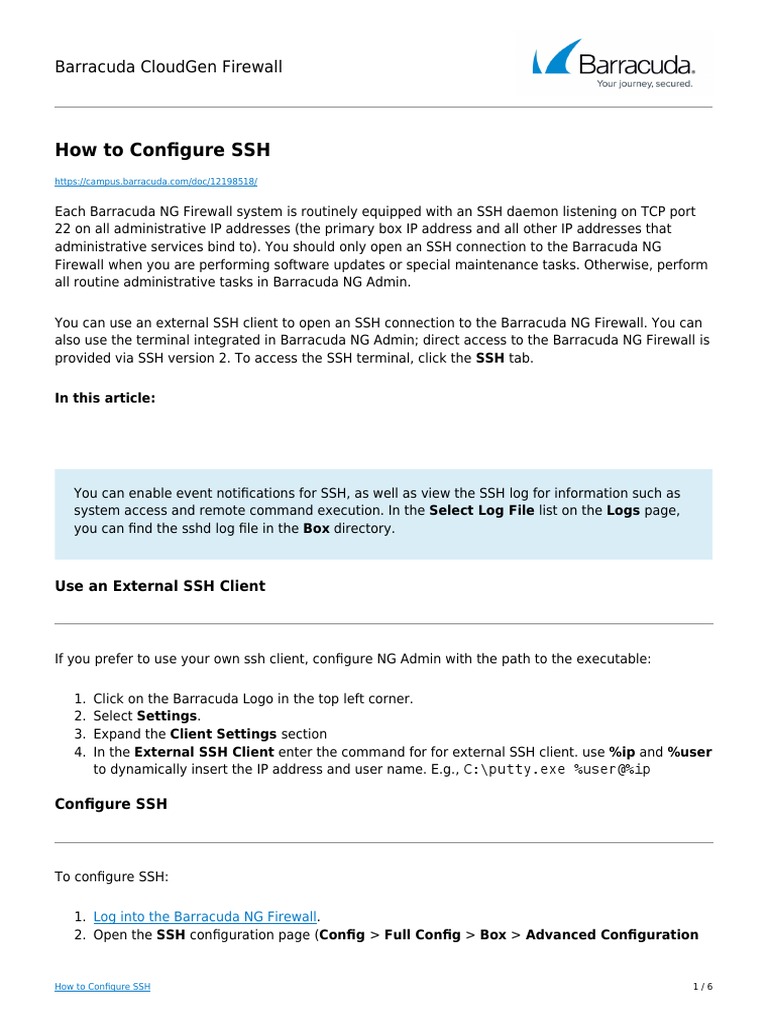 How To Configure SSH PDF | PDF | Secure Shell | File Transfer Protocol