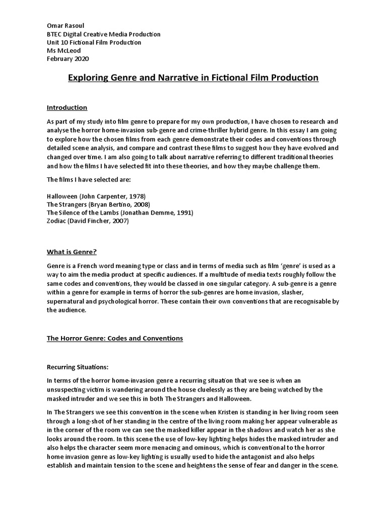 Analyzing Horror Home-Invasion Films | PDF | Horror Films | Genre