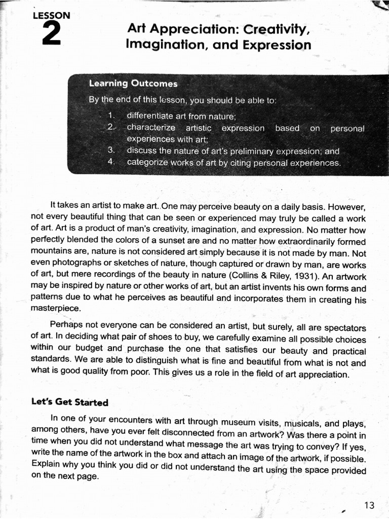 Art Appreciation Lesson 2 PDF | PDF