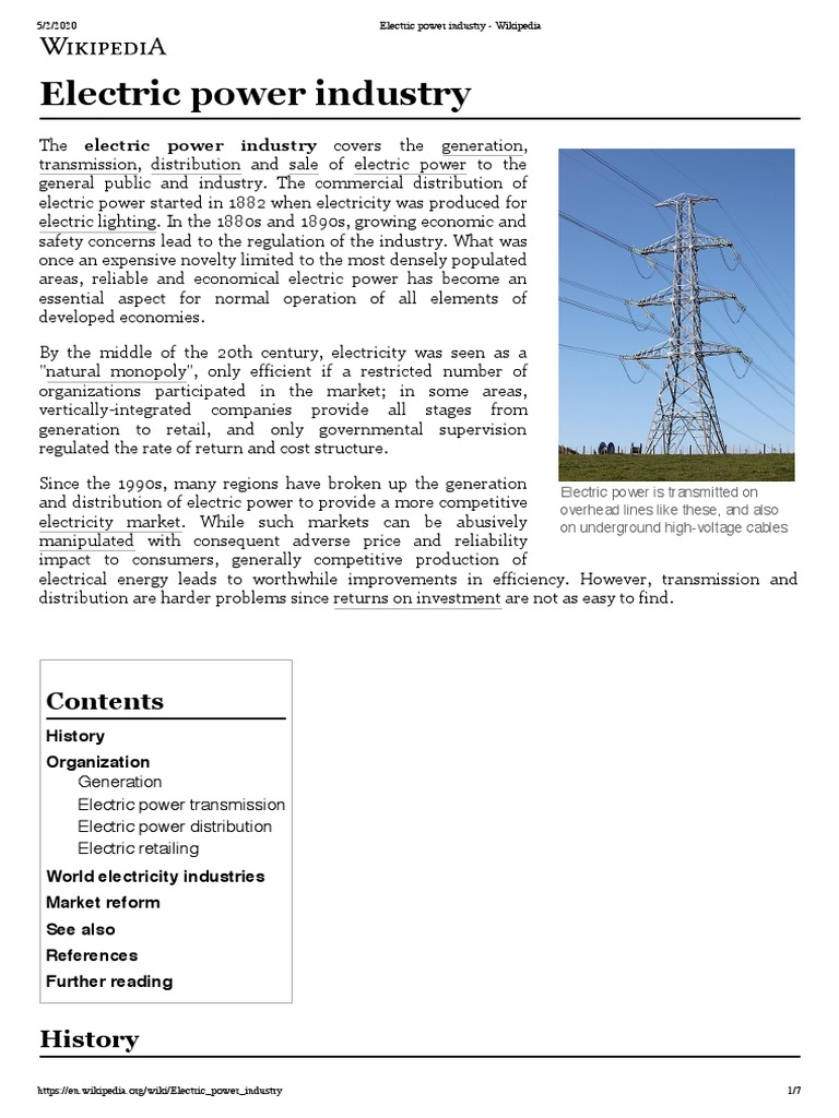 Electric Power Industry | PDF | Electric Power Industry | Electric ...