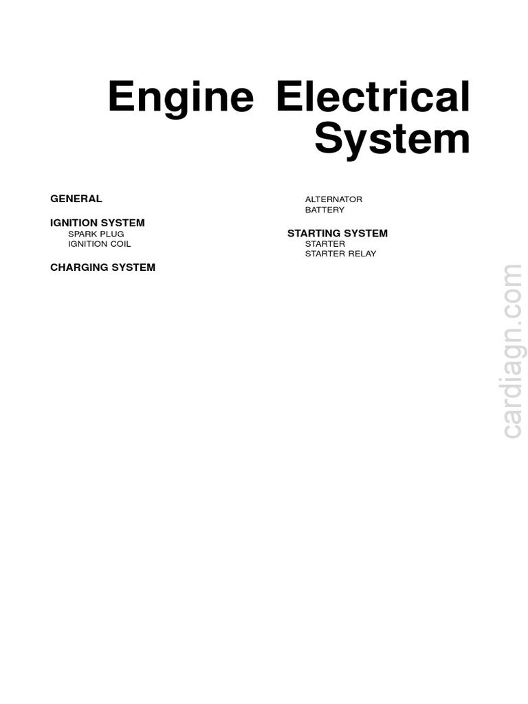 Engine Electrical System | PDF | Ignition System | Electrical Connector