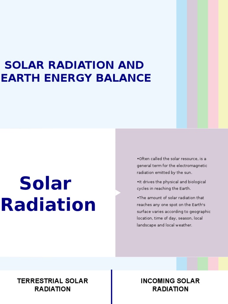 Radiation and Energy Balance | PDF | Electromagnetic Radiation ...