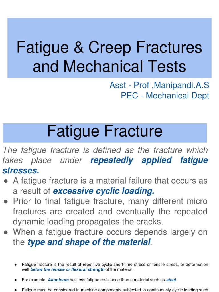Unit 5 - Chapter 2&3 | PDF | Creep (Deformation) | Fatigue (Material)