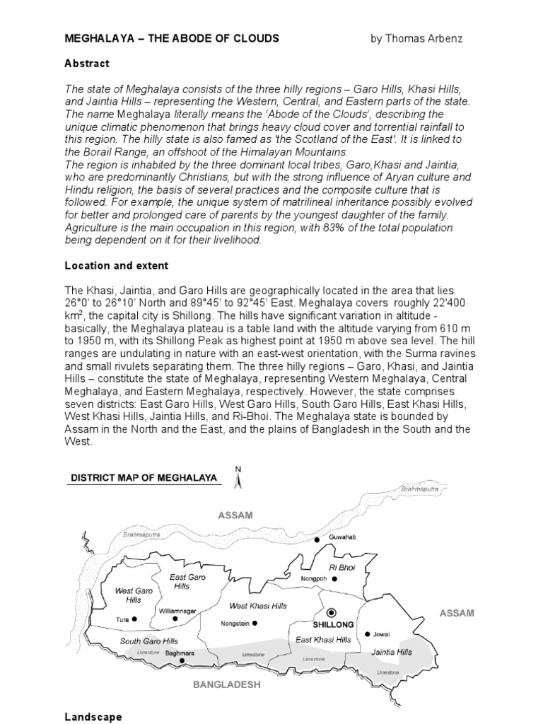Meghalaya - The Abode of Clouds | PDF | Rain | Physical Geography