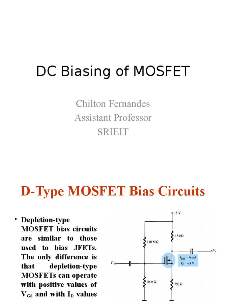 DC Biasing of MOSFET | PDF | Field Effect Transistor | Electrical Equipment