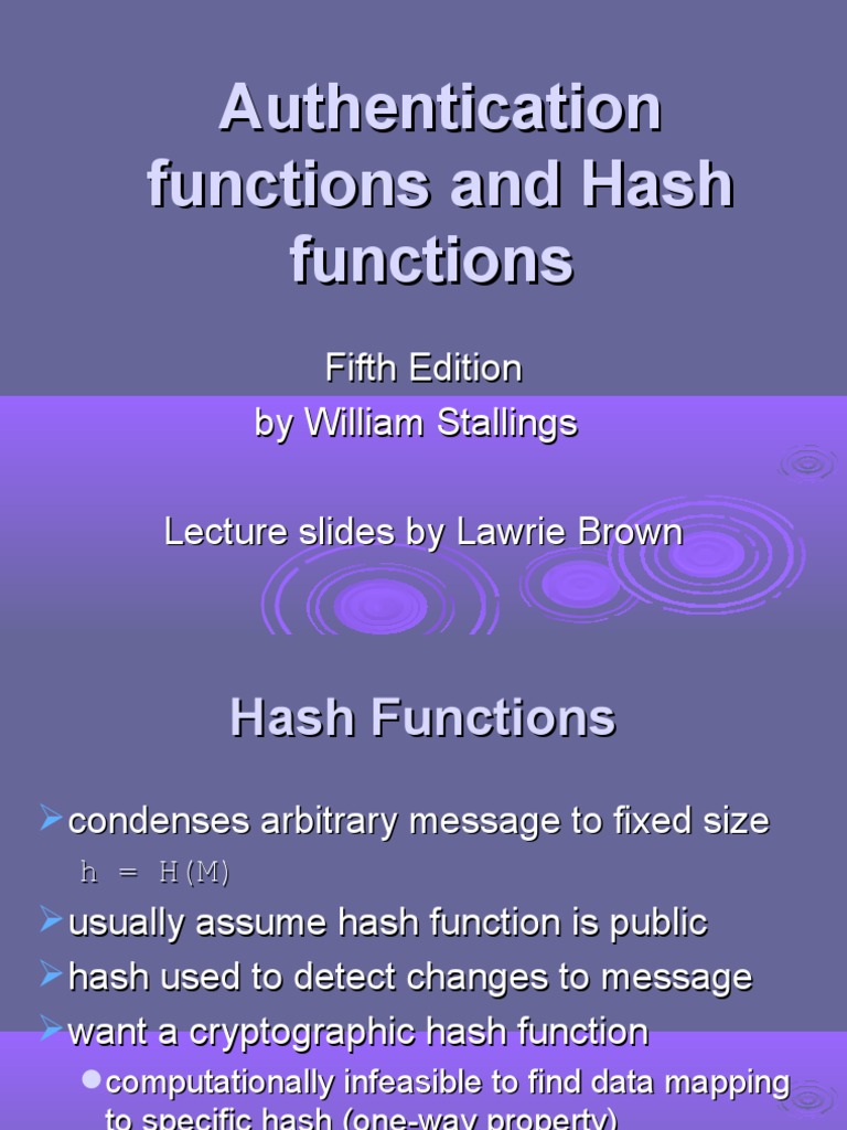 Authentication Functions And Hash Functions Pdf Cryptography Public Key Cryptography